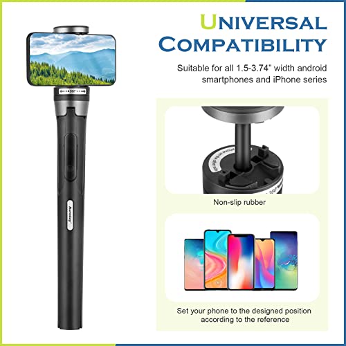 Aureday 60" Phone Tripod Stand, All in One Selfie Stick Tripod for iPhone and Android Cell Phone, Portable iPhone Tripod Stand with Remote for Video Recording/Selfie/Vlogging/Live Streaming