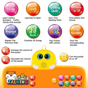 Interactive Alphabet Wall Chart for Kids, Talking ABC Electronic Alphabet Poster Toy for Toddlers Age 2-4, Kids Learning Preschool Educational Toys Birthday Gifts for 1 2 3 4 5 Year Old Boys Girls