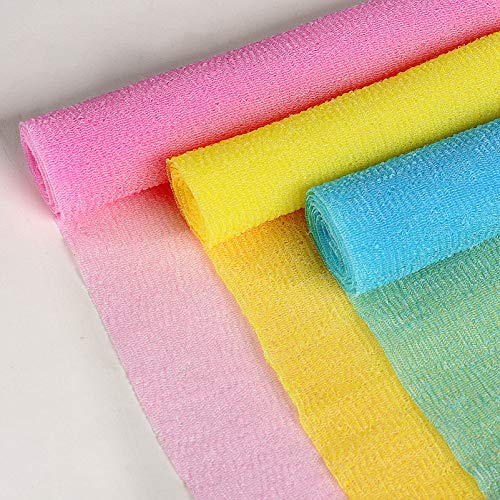 Exfoliating Washcloth Towel Japanese Washcloth Nylon Bath Wash Towel Korean Exfoliating Towel Body Beauty Washcloth Sponge Loofah Exfoliating Body Scrub Back Scrubber For Shower Cloth 3 Pack By ARCH&M