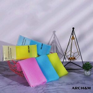 Exfoliating Washcloth Towel Japanese Washcloth Nylon Bath Wash Towel Korean Exfoliating Towel Body Beauty Washcloth Sponge Loofah Exfoliating Body Scrub Back Scrubber For Shower Cloth 3 Pack By ARCH&M