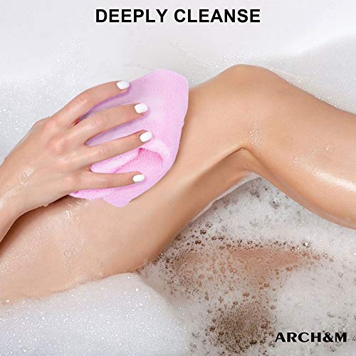 Exfoliating Washcloth Towel Japanese Washcloth Nylon Bath Wash Towel Korean Exfoliating Towel Body Beauty Washcloth Sponge Loofah Exfoliating Body Scrub Back Scrubber For Shower Cloth 3 Pack By ARCH&M