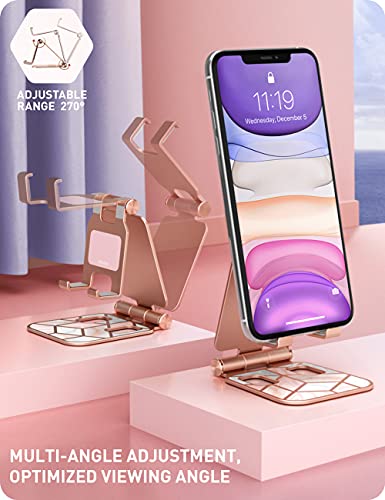 i-Blason Cell Phone Stand, Foldable Adjustable Phone Mount Holder, Compatible with iPhone 14/iPhone 13/iPhone 12/iPhone 11/Galaxy S22/S21/Pixel 6, Android Smartphones, All Smart Phone (Marble)