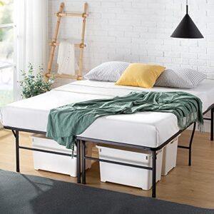 zinus smartbase heavy duty mattress foundation / 18 inch metal platform bed frame / no box spring needed / sturdy steel frame / underbed storage, queen