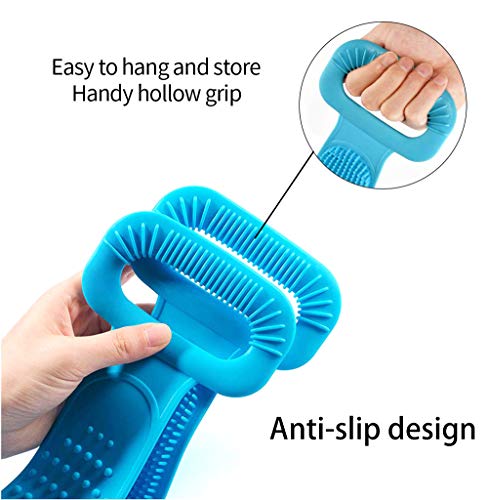 2 Pcs Silicone Back Scrubber for Shower, Silicone Body Scrubber, Shower Back Scrubber for Men Women, Silicone Bath Body Brush Deep Clean & Invigorate Your Skin (30in)