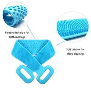 2 Pcs Silicone Back Scrubber for Shower, Silicone Body Scrubber, Shower Back Scrubber for Men Women, Silicone Bath Body Brush Deep Clean & Invigorate Your Skin (30in)