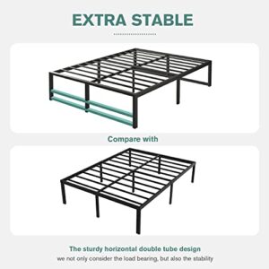 MUTICOR 14'' Metal Platform Full Bed Frame with Strong Steel Slats Support/Sufficient Storage Space/Mattress Foundation/No Box Spring Needed/Easy Assembly