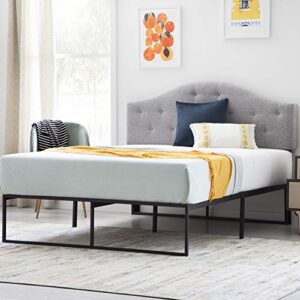 linenspa 14 inch metal platform full bed frame with storage space under frame, full platform bed frame, no box spring needed