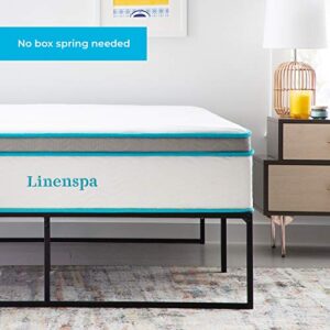 Linenspa 14 Inch Metal Platform Full Bed Frame with Storage Space Under Frame, Full Platform Bed Frame, No Box Spring Needed