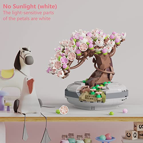 EasyAgo Mini Bricks Cherry Blossom Tree Building Sets, Sakura Bonsai DIY Simulation Plant Series Creative Toys,Birthday Gift for Adults Women Teens Kids 6+ Years Old(Not Compatible with Lego Blocks)