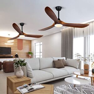 ZHUYILONG 60 Inch Ceiling Fans with Lights and Remote, LED Ceiling Fan with Light, Modern Indoor Outdoor Ceiling Fan for Patios Bedroom Living Room Kitchen Farmhouse (WY-001)