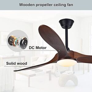 ZHUYILONG 60 Inch Ceiling Fans with Lights and Remote, LED Ceiling Fan with Light, Modern Indoor Outdoor Ceiling Fan for Patios Bedroom Living Room Kitchen Farmhouse (WY-001)