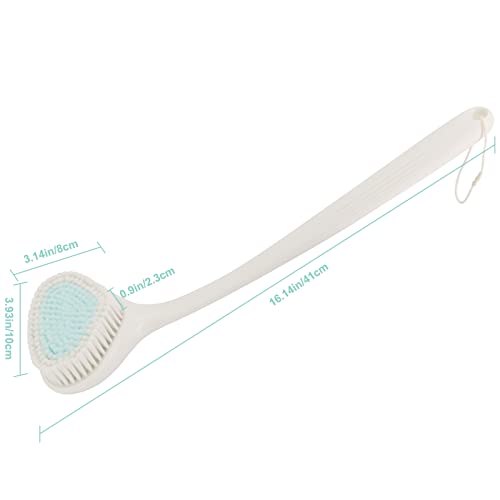 HONZUEN Non-Slip Back Bath Brush Long Handle, Shower Body Brush for Improves Lymphatic System, Stimulates Blood Circulation Exfoliator, Ergonomic Streamlined Shower Back Scrubber for Men Women Elderly