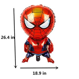 5PCS Spider Hero Foil Balloons for Kids Boys Birthday Baby Shower Superhero Theme Party Decorations