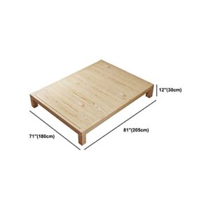 LITFAD Scandinavian Bed Frame Platform Bed Solid Wood Standard Bed Wooden Slats (No Box Spring Needed) - California King, Single Bed