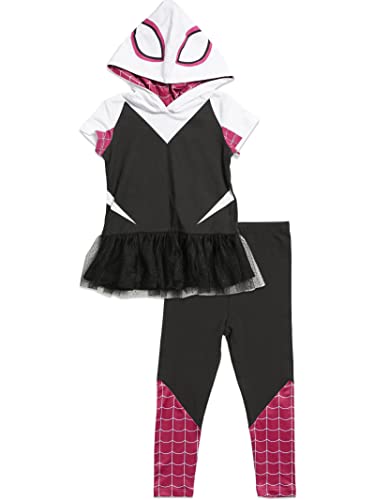 Marvel Spider-Man Spider-Gwen Ghost Spider Little Girls Cosplay T-Shirt and Leggings 7-8