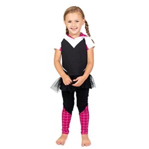 Marvel Spider-Man Spider-Gwen Ghost Spider Little Girls Cosplay T-Shirt and Leggings 7-8