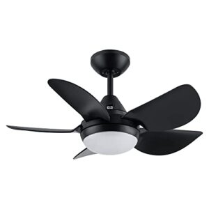 IQCSXLQ Black Low Profile Ceiling Fan with Lights and Remote, Small Bedroom Ceiling Fan with Light and Remote Enclosed, Modern Ceiling Fan for Kitchen Dining Room Living Room Patio (30 Inch, Black)