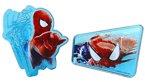 Spiderman Web-Slinger Rings, 12 Pack Cupcake Toppers, Two Designs, Party Favors.