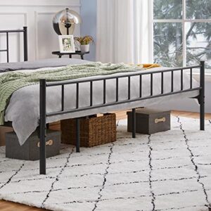 Topeakmart California King Size Metal Bed Frame, Platform Bed Frame with Headboard and Footboard/No Box Spring Needed/Steel Slat Support/Under Bed Storage/Black