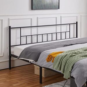 Topeakmart California King Size Metal Bed Frame, Platform Bed Frame with Headboard and Footboard/No Box Spring Needed/Steel Slat Support/Under Bed Storage/Black