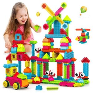 contixo stem building toys, st5 144 pcs bristle shape 3d tiles set construction learning stacking educational block, creativity beyond imagination, inspirational, recreational toy for kids ages 3-8