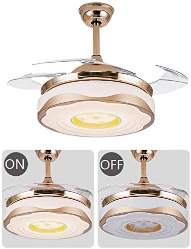 Fashionable chandelier Retro modern industrial chandelier/LED Invisible Ceiling Fans with Lamp,42In Fan Lights Wall Control Chandelier with Electric Fan Iron Art Lighting for Living Room and Restauran