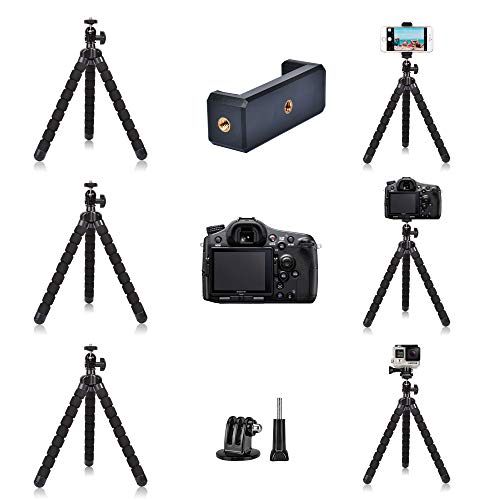 Phone Mini Tripod, Ruittos Premium Flexible Mobile Phone Tripod Stand Compatible with iPhone Samsung Go Pro, Small Digital Camera,