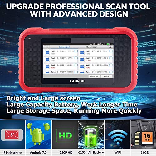 2023 LAUNCH OBD2 Scanner CRP123E Elite Code Reader for ABS SRS Engine Transmission Car Diagnostic Tool with Oil Reset, SAS Reset, Throttle Adaptation, One-Click Lifetime Update, Upgrade of CRP123