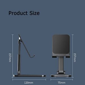 ZRONST Phone Stand for Desk Foldable Adjustable Angle Height Portable Cell Phone Holder Compatible with iPhone Ipad Android (Black)