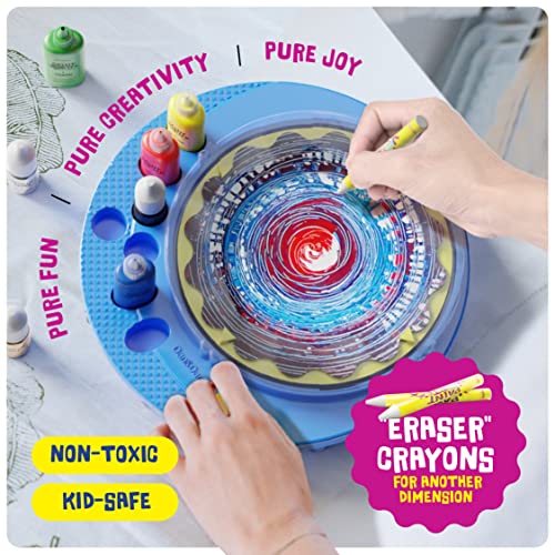 Spin Art Machine Kit - Paint Spiral Station Center - Kids Arts & Crafts Toys for Girls & Boys of All Ages - Cool Girl Gifts - Motorized Spinner Craft Workstation - Kid Gift Ideas