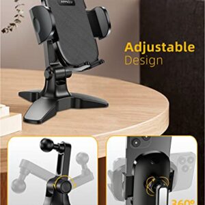 Cell Phone Stand for Desk, Adjustable Desk Phone Stand, Thick Case Friendly Cell Phone Holder Desk, Heavy Duty Phone Stand for Recording Office Home, Compatible with iPhone 14 13 12 11, Galaxy s20