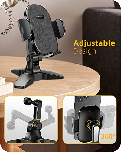 Cell Phone Stand for Desk, Adjustable Desk Phone Stand, Thick Case Friendly Cell Phone Holder Desk, Heavy Duty Phone Stand for Recording Office Home, Compatible with iPhone 14 13 12 11, Galaxy s20