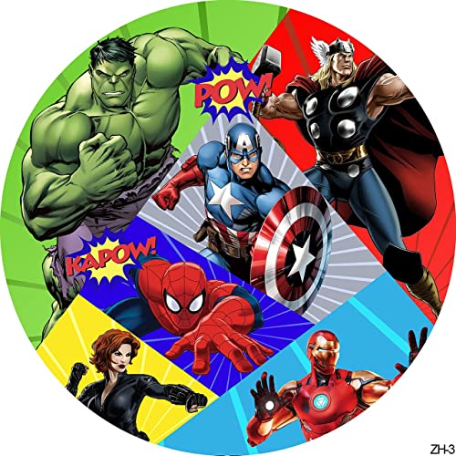 Generic MARVEL Spiderman Iron Man Hulk Banner Round Backgrounds Cloth Party Circle Backdrop for Kids Birthday Party Decoration Covers MARVEL/Spray Painted/Sichuan/Polyester & Thin vinyl/photo backgrou