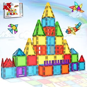 geper 32pcs magnetic tiles, beginner set toddler toys girls & boys, magnetic building blocks toys for 3+ year old, ideal gift stem toys, montessori learning sensory magnet tiles for kids 3-4 birthday