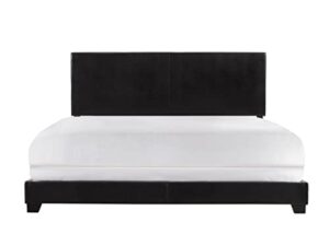 crown mark erin upholstered panel bed in black, king