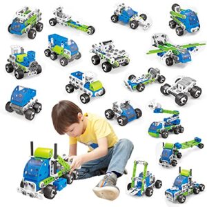 comin educational toys building sets stem learning kit, 18 in 1 engineering toys creative set 175 pieces for boys/girls/birthday/christmas/holiday age 5 6 7 8 9+ years old