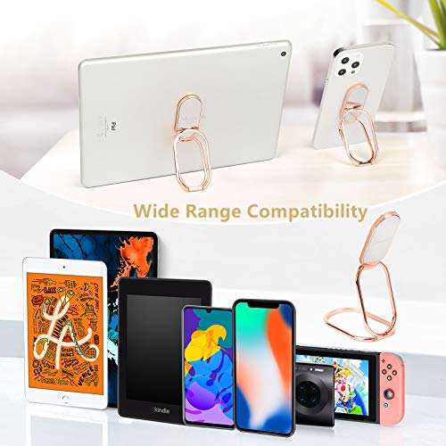 MINDSKY Phone Ring Holder Finger Kickstand Retractable 360°Rotation Ultra-Thin Cell Phone Back Grip Foldable Cellphone Stand for iPhone iPad Smartphones Tablets (with Universal Magnetic Car Mount)