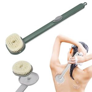 VEFSU Long Handle Liquid Bath Brush Multifunctional Detachable Back Body Bath Shower Sponge Scrubber Brushes with Handle Massager Exfoliating Body Brush for Hair (Green, One Size)