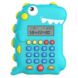 hongid electronic math games for kids 4-6-8,dinosaur calculator for kids with music,addition,subtraction,multiplication & division,learning educational toys gifts for boys girls age 4 5 6 7 8+