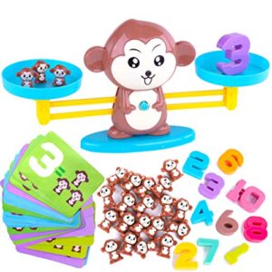 cooltoys monkey balance cool math game for girls & boys | fun, educational children's gift & kids toy stem learning ages 3+ (64-piece set)