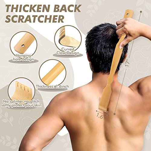 Back Scrubber for Shower, Body Brush & Back Scratcher Set with Long Handle for Adult Men Women, Bath Dual-Sided for Wet or Dry Brushing, Exfoliating Skin.