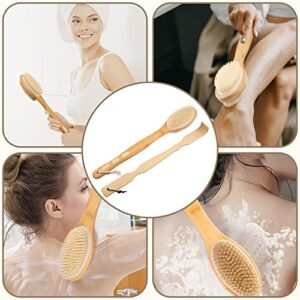 Back Scrubber for Shower, Body Brush & Back Scratcher Set with Long Handle for Adult Men Women, Bath Dual-Sided for Wet or Dry Brushing, Exfoliating Skin.