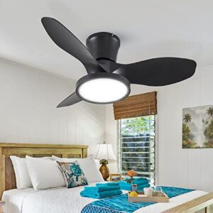 ocioc Quiet Ceiling Fan with LED Light DC motor 32 inch Large Air Volume Remote Control for Kitchen Bedroom Dining room Patio