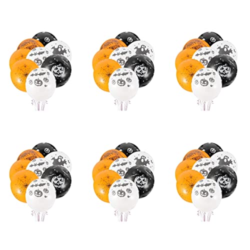 jojofuny 600 pcs Decorations Halloween Happy Balloons Pumpkin Gray Black Punch Orange Web Decoration Party Unique Balloon for Random Spider Ghost Style Supplies Festival Decor Pretty Latex