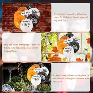 jojofuny 600 pcs Decorations Halloween Happy Balloons Pumpkin Gray Black Punch Orange Web Decoration Party Unique Balloon for Random Spider Ghost Style Supplies Festival Decor Pretty Latex