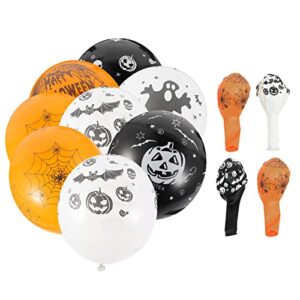 jojofuny 600 pcs Decorations Halloween Happy Balloons Pumpkin Gray Black Punch Orange Web Decoration Party Unique Balloon for Random Spider Ghost Style Supplies Festival Decor Pretty Latex