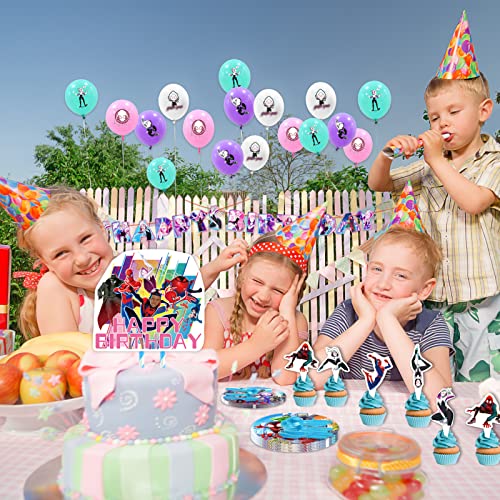 Birthday Decorations, Party Supplies Include Banners, Backdrop, Tablecover, Cake Decoration, 20 Latex Balloons, 2 Foil Balloons, Tablewares, Napkins, 28 Cupcake Toppers, 6 Hanging Swirls