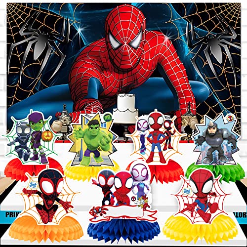 Spidey and his amazing friends Birthday Decorations, Honeycomb Centerpieces, table Decorations, Birthday Baby and kids Party Supplies.