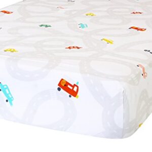 100% Cotton Fitted Crib Sheet - Premium Baby Bedding - Soft, Breathable & Durable - Cars Print