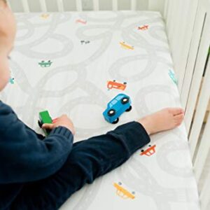 100% Cotton Fitted Crib Sheet - Premium Baby Bedding - Soft, Breathable & Durable - Cars Print